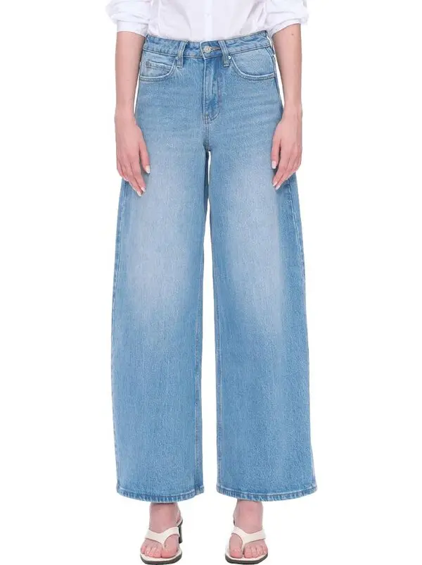 BAYEAS High-waist Wide-leg Jeans - Light Blue