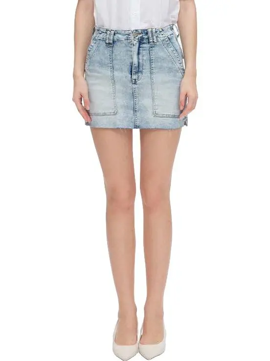 BAYEAS Cutoff Denim Miniskirt - Medium Blue