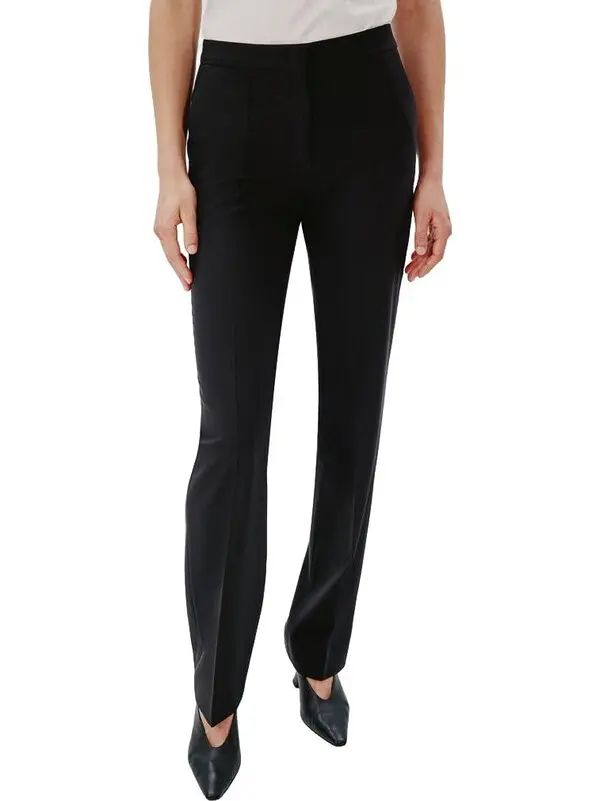 Another Tomorrow Classic Straight Leg Trouser - Black