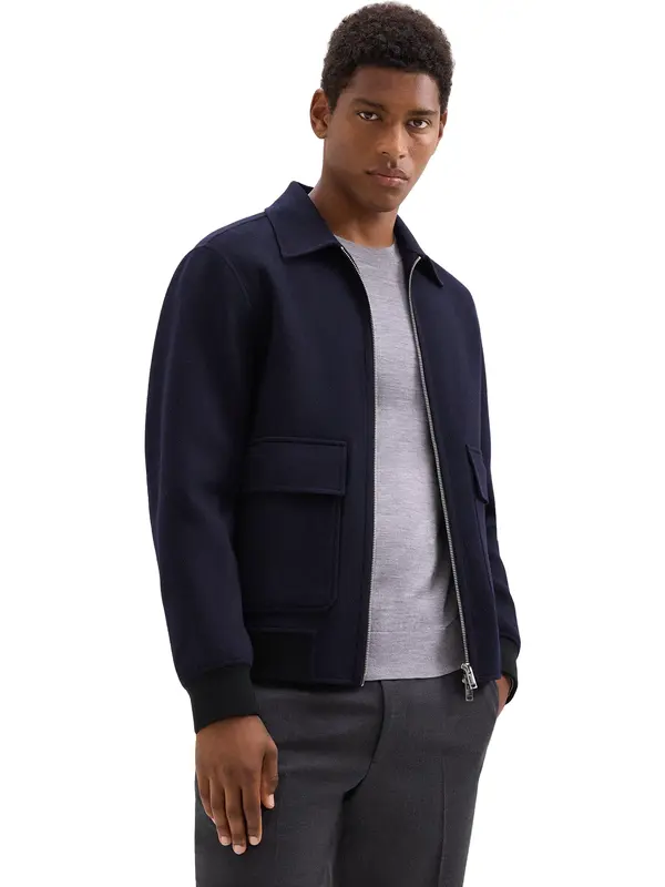 Theory Sean Jacket In Double-face Wool-cashmere - Baltic