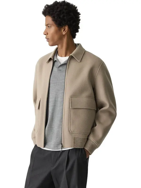 Theory Sean Jacket In Double-face Wool-cashmere - Feather
