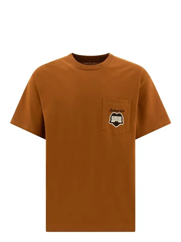 Carhartt Work In Progress Heart Train Pocket' T Shirt - Brown