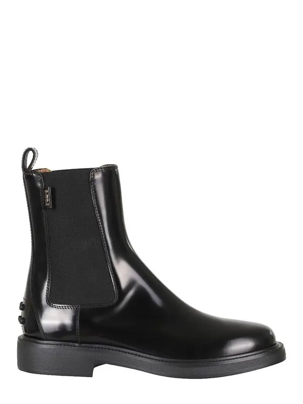 TOD'S Brushed Leather Chelsea Boots - Black