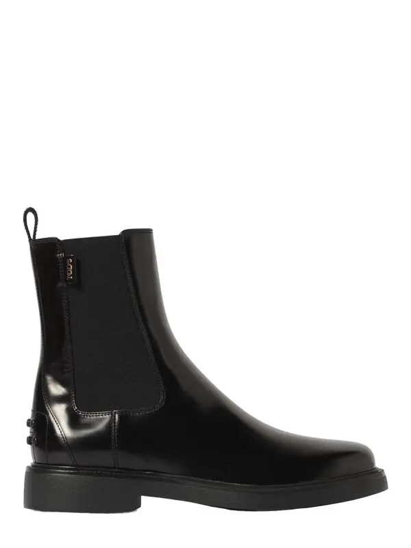 TOD'S Brushed Leather Chelsea Boots - Black