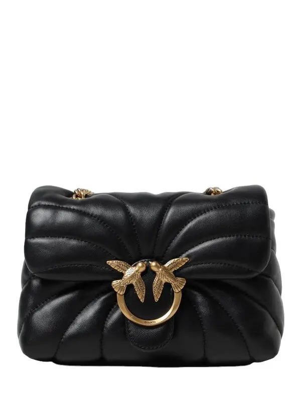 Pinko Quilted Leather Mini Bag With Chain Strap - Black