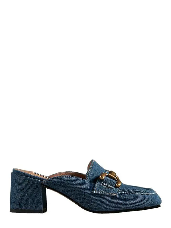 BIBI LOU Zagreb Heeled Loafers - Denim
