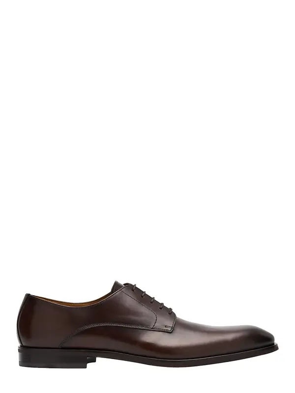 Bergdorf Goodman Calf Leather Derby Shoes - Dark Brown