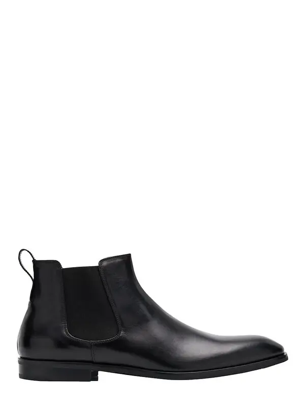 Bergdorf Goodman Calf Leather Chelsea Boots - Black
