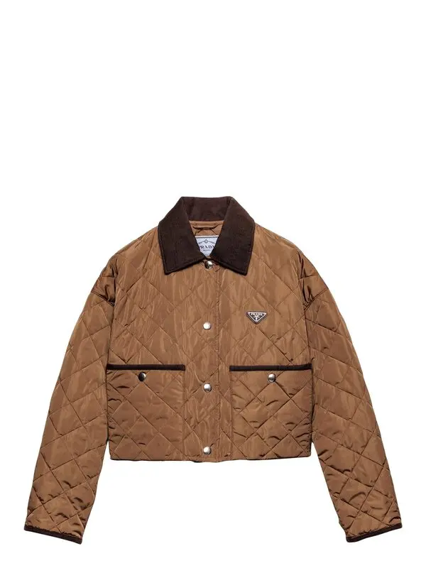 Prada Re-nylon Cropped Jacket - Brown