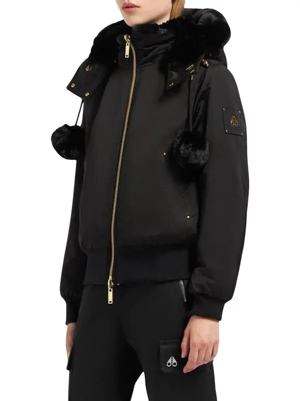 Moose Knuckles Debbie Reversible Faux-fur Bomber Jacket With Detachable Hood - Black