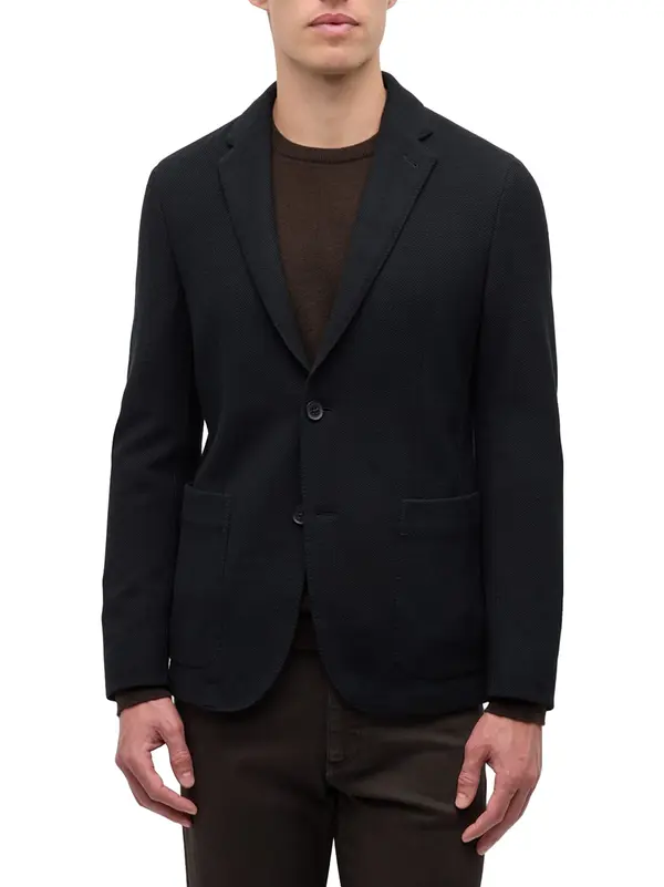 Zegna Honeycomb High-performance Jersey Sport Coat - Blk Sld