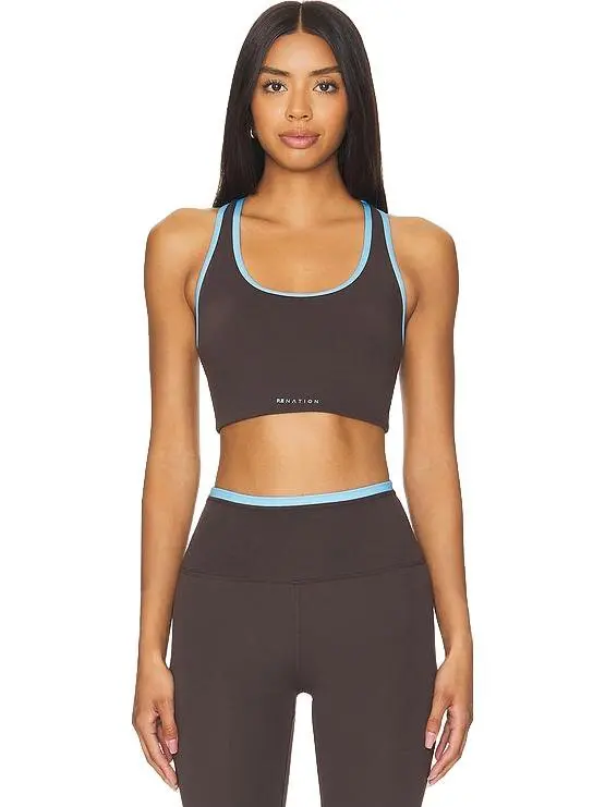 P.E Nation Stellar Sports Bra - Bright Blue & Coffee