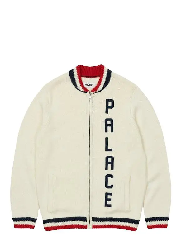 PALACE Vert Knit Zip-up Jacket - White