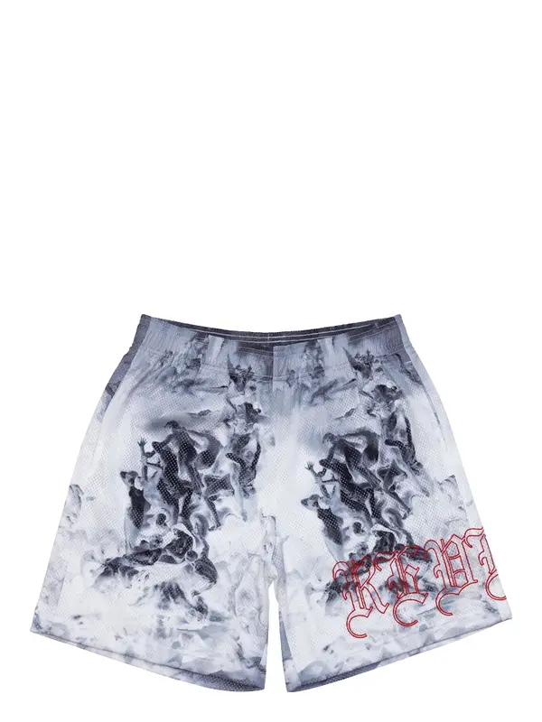 REVENGE Heaven And Hell Embroidered Shorts - White