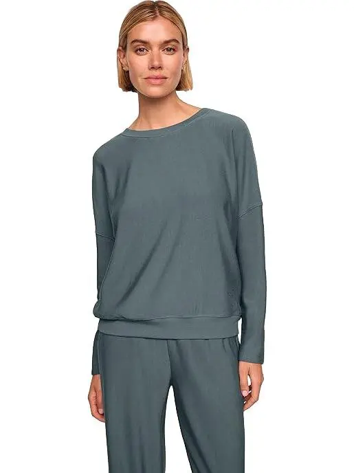 Eberjey Softest Sweats Pullover - Blue
