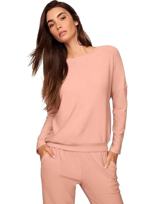 Eberjey Softest Sweats Pullover - Pink