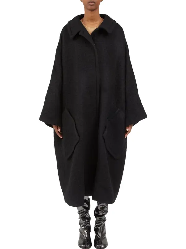 MAISON MARGIELA Bouclé Oversized Coat - Black