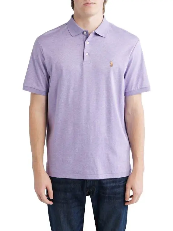 Polo Ralph Lauren Solid Cotton Jersey Polo - Purple Htr