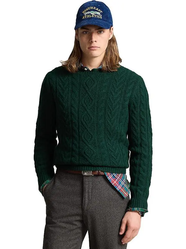 Polo Ralph Lauren Wool Cable Knit Crewneck Sweater - Green
