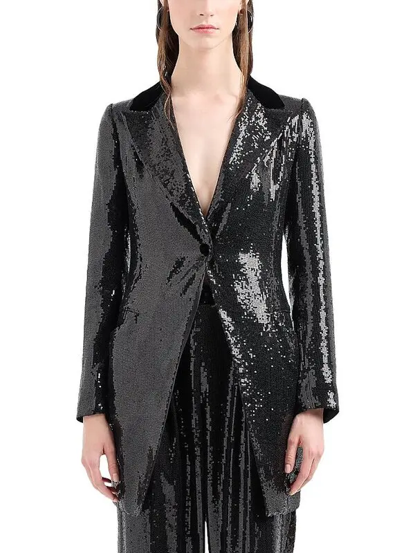 Emporio Armani Sequin Blazer - Black