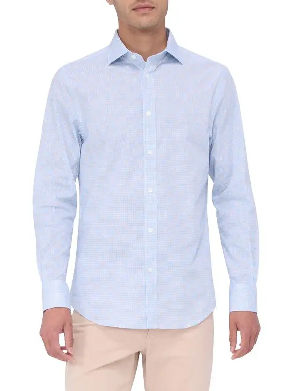 Bugatchi Axel Shaped Fit Button-up Shirt - Ice