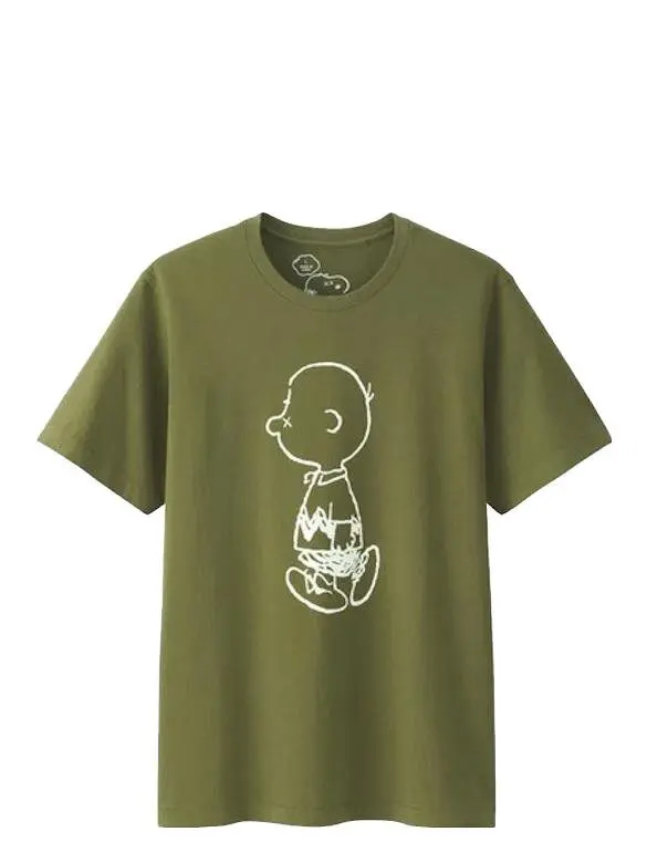 KAWS X Uniqlo X Peanuts Charlie Brown Tee - Olive