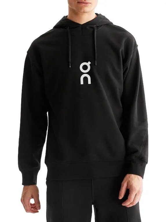 On Club Oversize Organic Cotton Blend Hoodie - Black