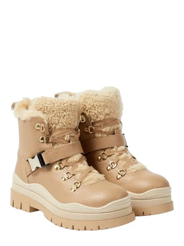 Bogner Arosa Shearling-trimmed Leather Boots - Brown