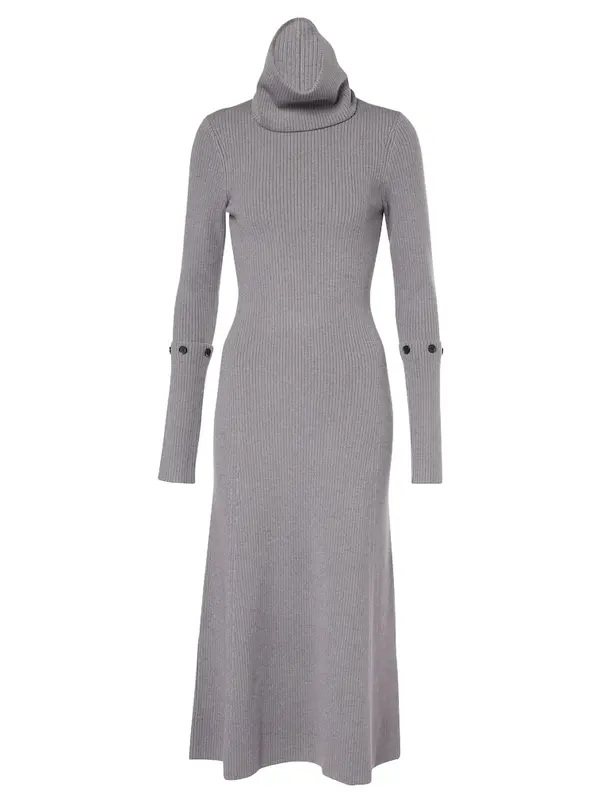 Proenza Schouler Jocelyn Ribbed-knit Midi Dress - Grey