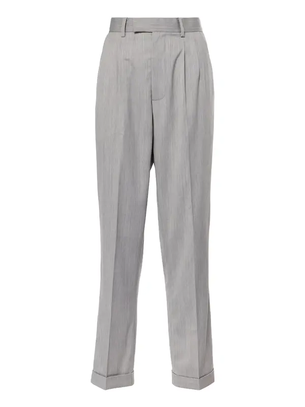 JACQUES WEI Wool Straight Trousers - Grey