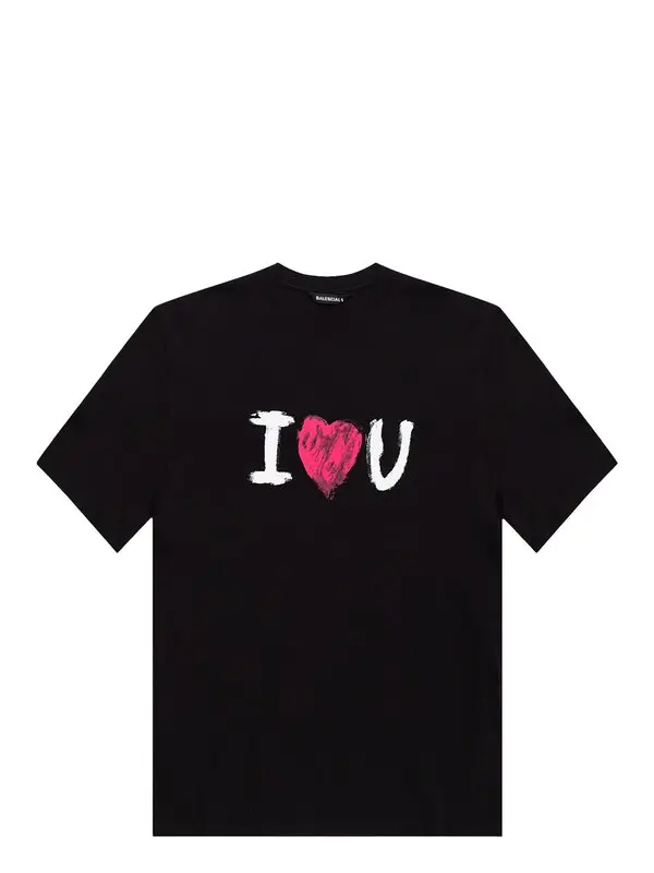 Balenciaga I Love You T Shirt /white - Black