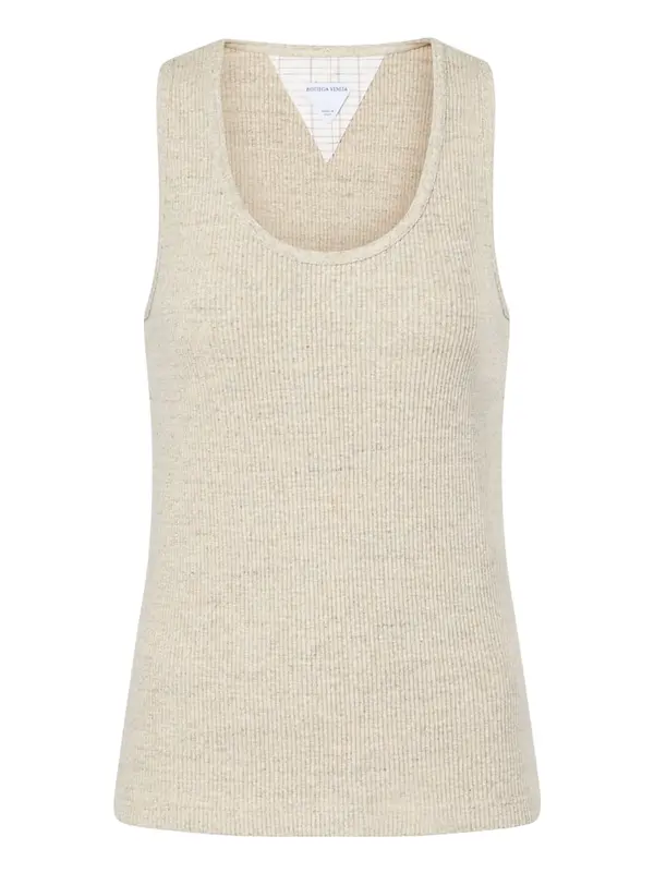 Bottega Veneta Ribbed-knit Tank Top - Beige