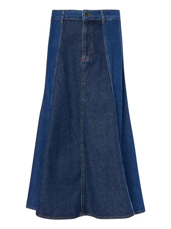 Ag Arles Midi Denim Skirt - Blue