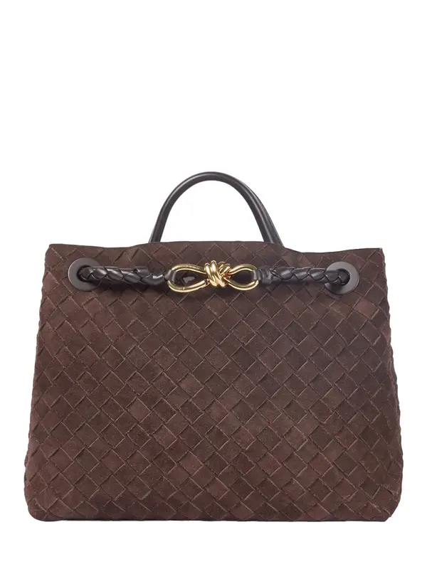 Bottega Veneta Andiamo Medium Suede Tote Bag - Brown