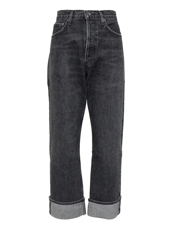 AGOLDE Fran Mid-rise Straight Jeans In Ditch - Black
