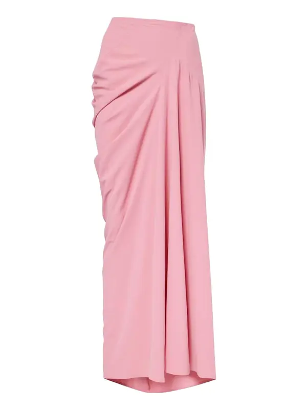 Dries Van Noten Draped Crêpe Maxi Skirt - Pink
