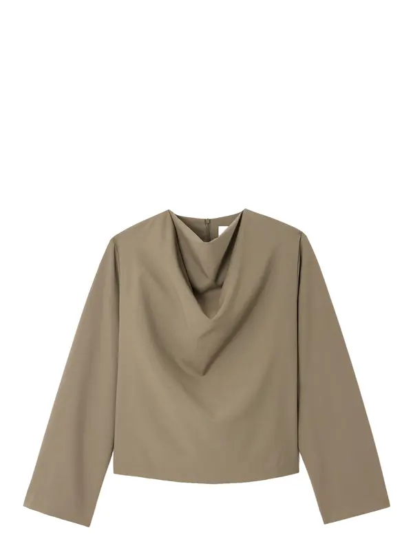 RÓHE Draped Wool Blouse - Brown