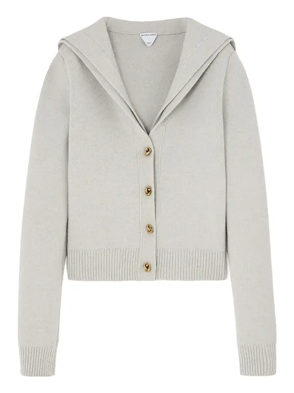 Bottega Veneta Layered Wool Cardigan - Gray