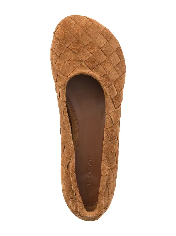 Bottega Veneta Atomic Intrecciato Ballet Flats - Brown