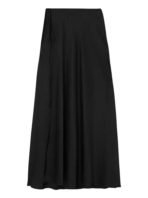 Philosophy Di Lorenzo Serafini Satin Maxi Wrap Skirt - Black