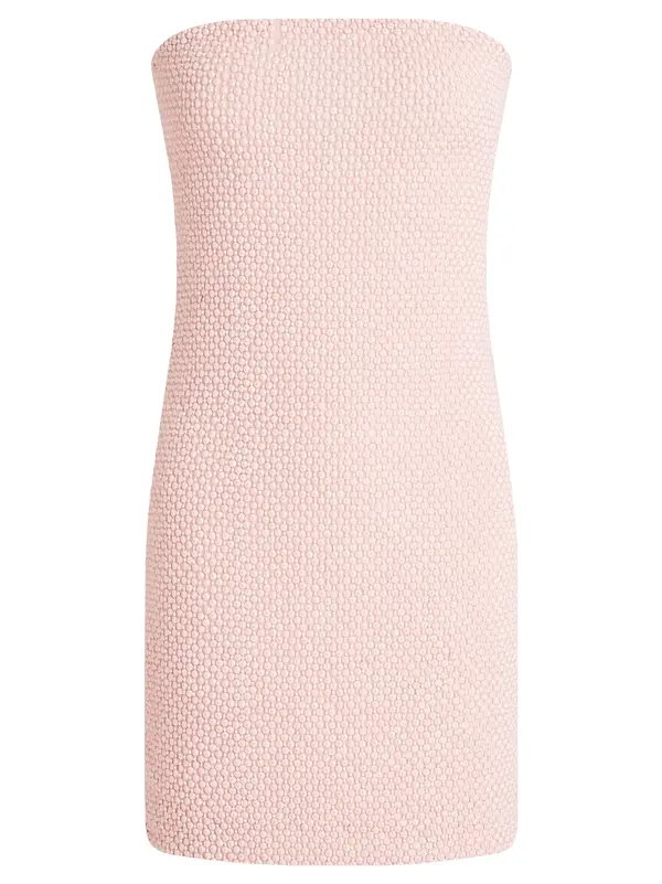 Alice + Olivia Leia Strapless Beaded Mini Dress - Pastel Pink
