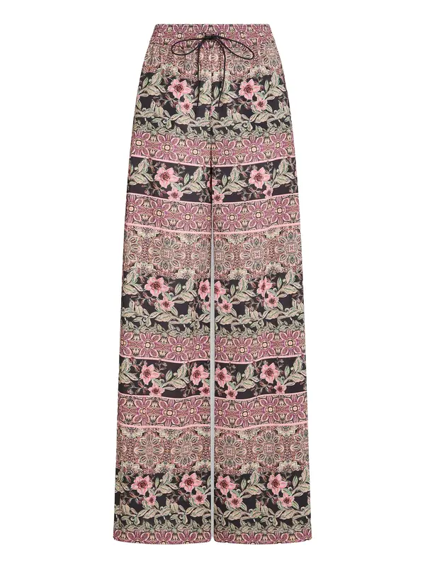 Alice + Olivia Floral-print Wide-leg Crepe Pants - Baby Pink