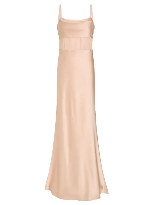 Alice + Olivia Valentina Draped Maxi Dress - Sand