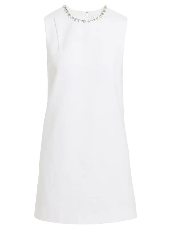 AREA Crystal-embellished Cutout Mini Dress - White