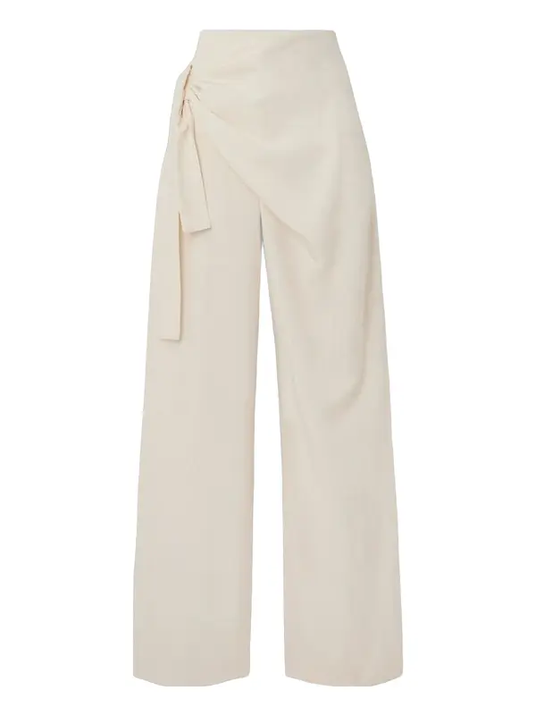 Gauge81 Carlow Knotted Draped Wide-leg Pants - Ecru