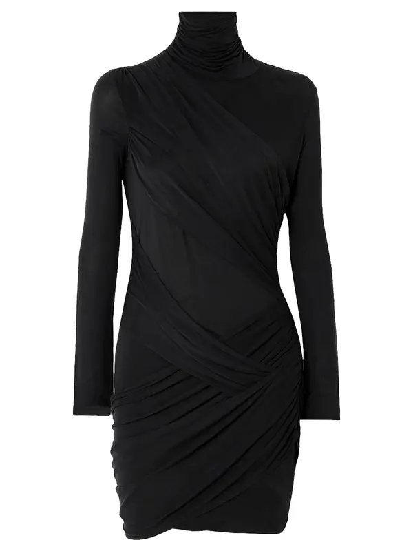 Gauge81 Kores Draped Stretch-jersey Mini Dress - Black