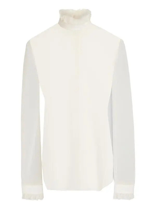 Philosophy Di Lorenzo Serafini Ruffled Georgette Blouse - Cream