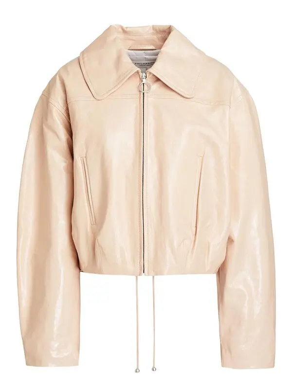 Philosophy Di Lorenzo Serafini Patent Leather Bomber Jacket - Neutral