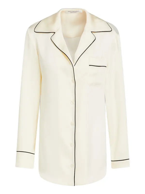 Philosophy Di Lorenzo Serafini Satin Shirt - Cream