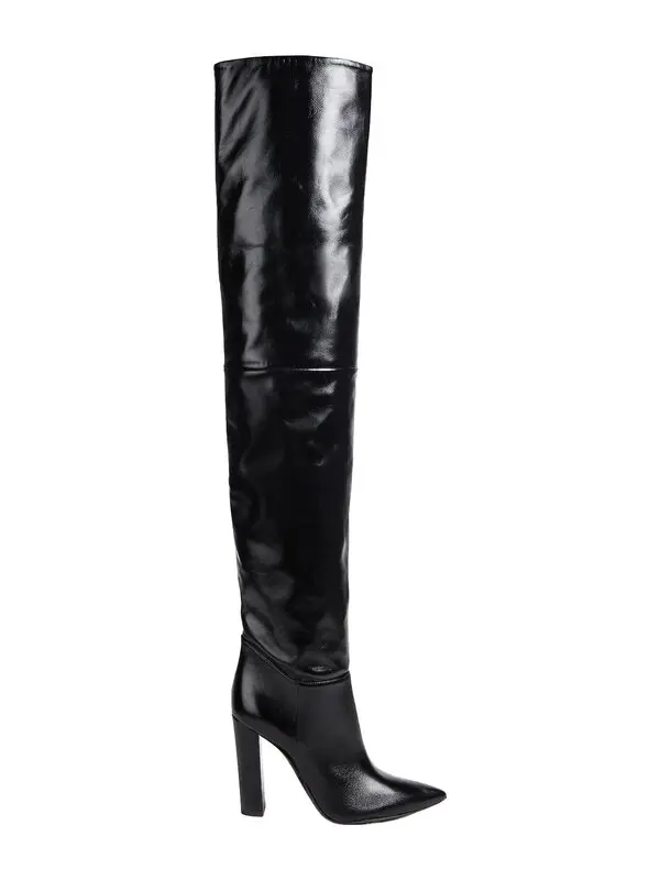 Philosophy Di Lorenzo Serafini Glossed Leather Thigh High Boots - Black